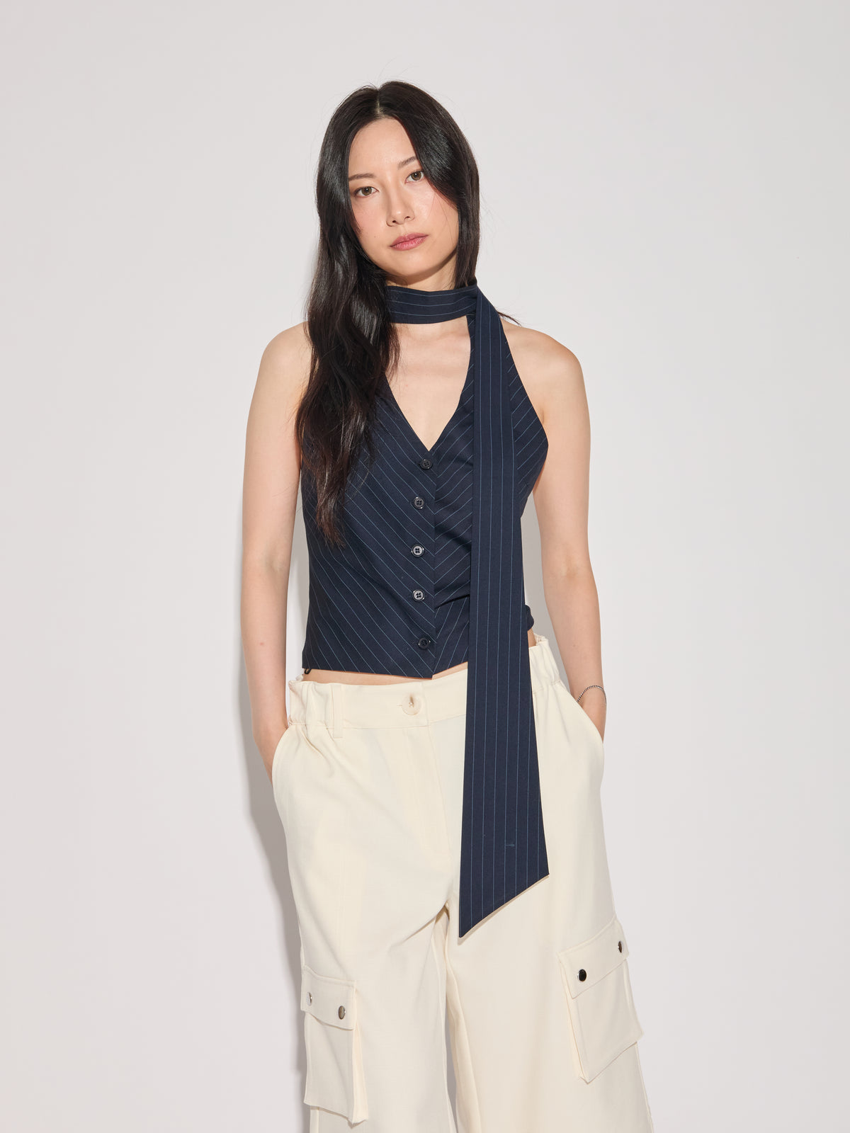 Chad Tie Neck Halter Top – LANG
